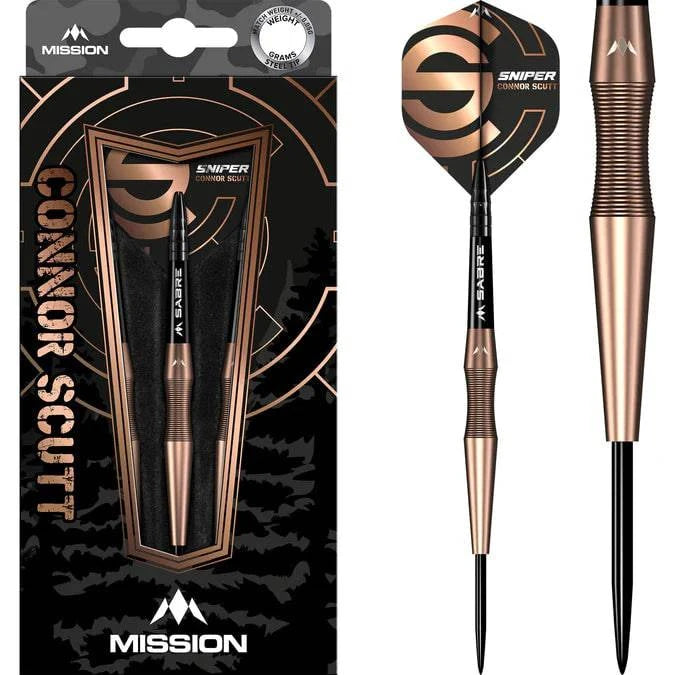 Mission Connor Scutt V2 Darts - Steel Tip - 90% - Bronze PVD - Sniper ...